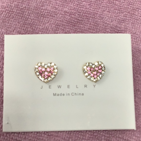 Jewelry | Heart Rhinestone Earrings Nwt | Poshmark